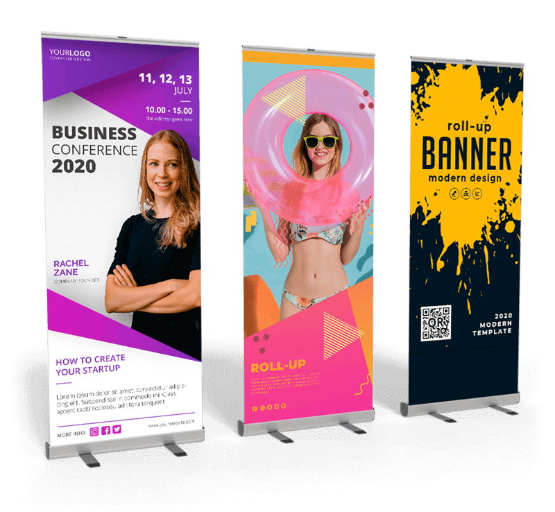 PULL UP - BANNER PRINT AND STAND PACKAGE - FL MEDIA GROUP